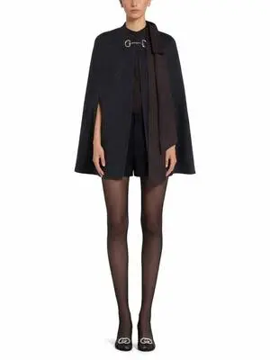 Gucci Wool And Silk Cape With Clamp