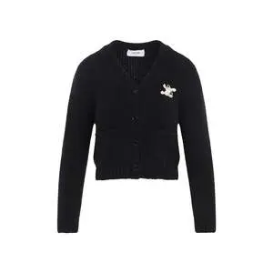 Celine Cashmere And Silk Cardigan - Black