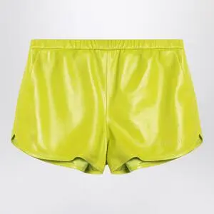Gucci Lime Shorts In Leather - Green