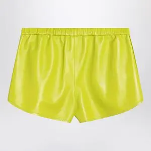 Gucci Lime Shorts In Leather