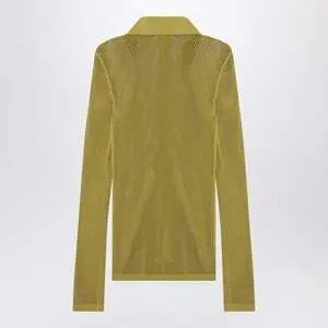 Gucci Pistachio Perforated Technical Knit Polo - Green
