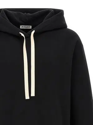 JIL SANDER Cotton Hoodie - Black