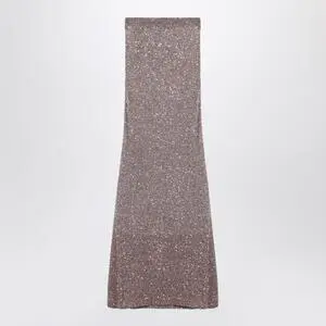 Balenciaga Light /silver Maxi Skirt With Sequins