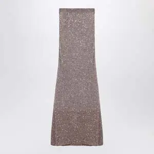 Balenciaga Sequined Maxi Skirt - Brown