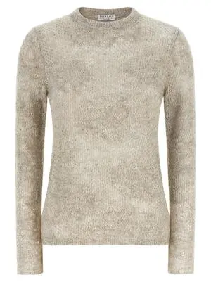 Brunello Cucinelli Flower Lace Sweater - Cream