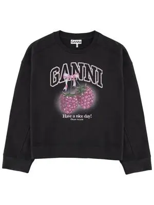 GANNI Felpa Raspberry - Gray