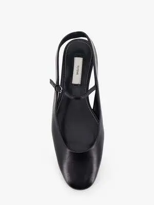 TOTEME Leather Ballerinas - Black