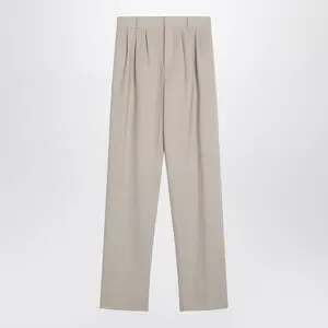 Saint Laurent Beige Wool Trousers - Cream
