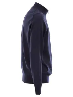 BOSS Virgin Wool Jumper With Zip Collar