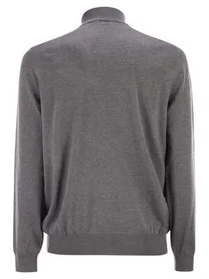 BOSS Virgin Wool Jumper With Zip Collar