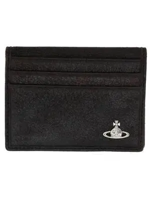 VIVIENNE WESTWOOD Card Holder With Orb Detail - Brown