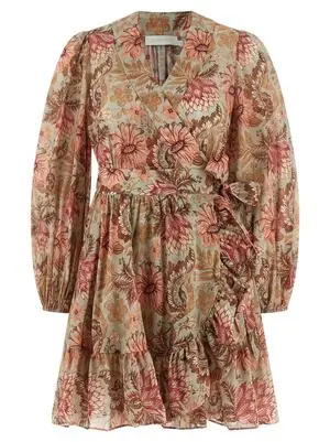Zimmermann Daylight Floral Cotton Wrap Dress - Green