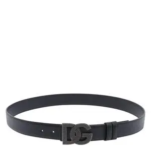 Dolce & Gabbana Reversible Dg Logo Belt - Black