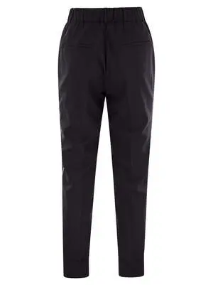 Peserico Virgin Wool Blend Trousers With Jewellery - Blue
