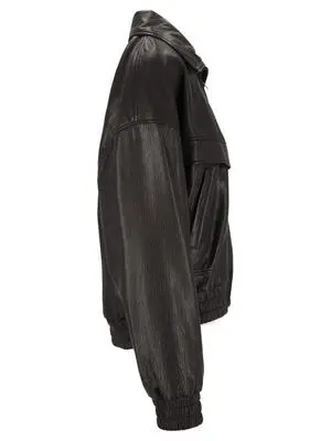 Saint Laurent Lambskin Balloon Jacket - Black