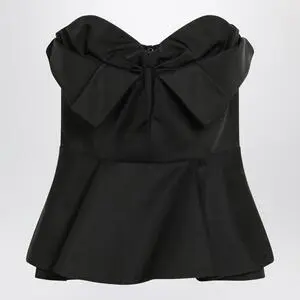 Alexander McQueen Corset Top In Silk Blend - Black
