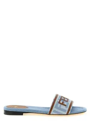 Fendi Ff Pattern Sunshine Slide Sandals - Blue