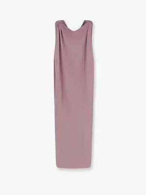 Balenciaga Midi Sack Silk And Wool Dress - Multicolor