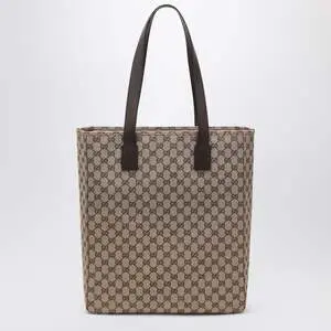 Gucci Large Gg Beige Fabric Shopping Bag