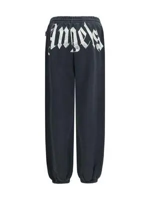 Palm Angels Sweatpants With Drawstring And Logo - Gray