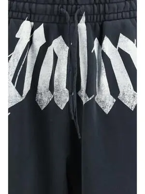 Palm Angels Sweatpants With Drawstring And Logo - Gray