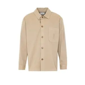 Saint Laurent Cassandre Monogram Logo Overshirt - Cream
