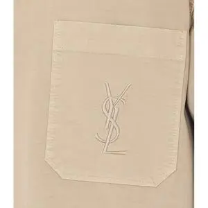 Saint Laurent Cassandre Monogram Logo Overshirt - Cream
