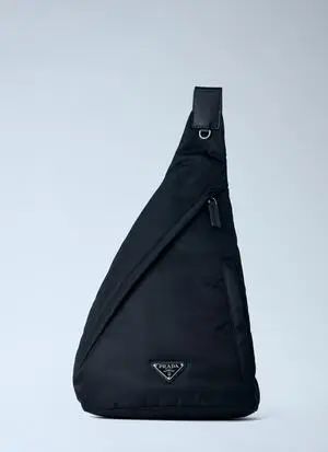 Prada Asymmetric Nylon Sling Bag - Black
