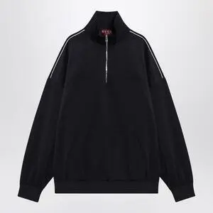 Gucci Navy Sweatshirt In Technical Jersey - Blue