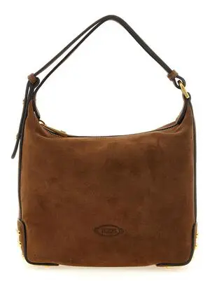 TOD'S Gommini' Mini Suede Shoulder Bag - Brown