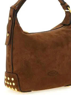 TOD'S Gommini' Mini Suede Shoulder Bag - Brown