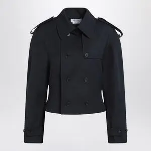Alexander McQueen Short Double-breasted Navy Jacket - Blue