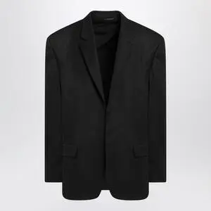 Balenciaga Single-breasted Jacket In Wool - Black