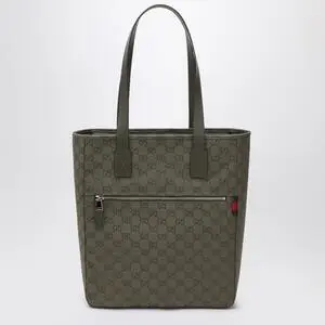 Gucci Medium Shopping Bag In Gg Fabric - Green