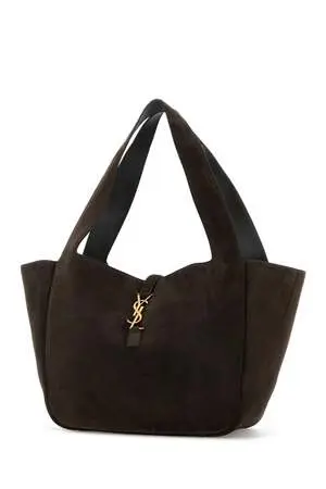 Saint Laurent Suede Leather Le 5 À 7 Bea Shopping Bag - Brown