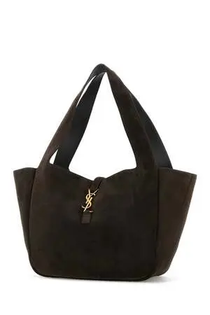 Saint Laurent Suede Leather Le 5 À 7 Bea Shopping Bag - Brown