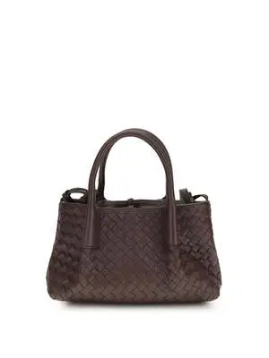 Bottega Veneta Small Intrecciato Handbag - Brown