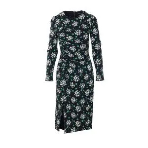 Dolce & Gabbana Floral Print Charmeuse Dress - Black