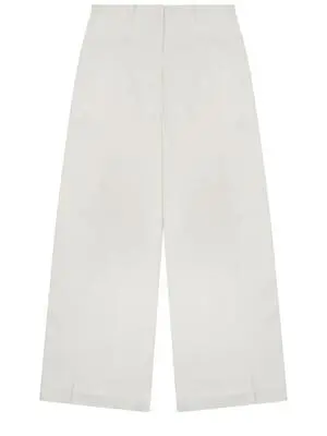 Alberta Ferretti Pantalone In Twill Di Viscosa - White