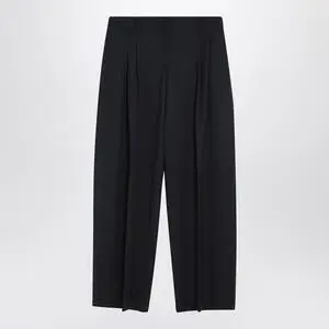 Alexander McQueen Wide Navy Wool Trousers
