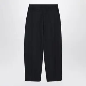 Alexander McQueen Wide Navy Wool Trousers
