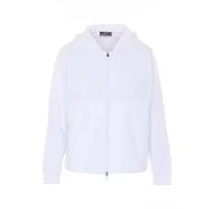 Herno Nylon Maestro And Double Face Interlock Zipped Hoodie - White
