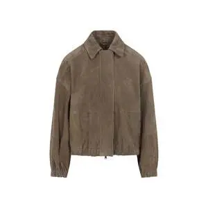 Brunello Cucinelli Suede Leather Jacket - Brown