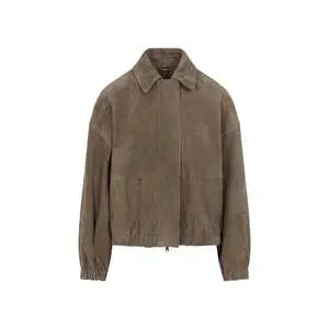 Brunello Cucinelli Suede Leather Jacket - Brown