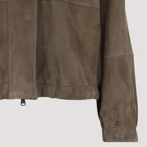 Brunello Cucinelli Suede Leather Jacket - Brown