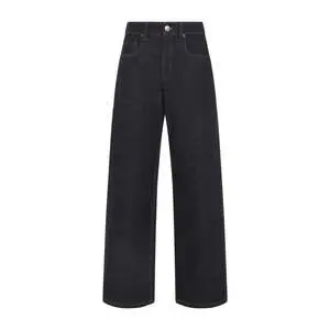 Brunello Cucinelli Wide Leg Cotton Jeans - Black
