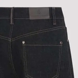 Brunello Cucinelli Wide Leg Cotton Jeans - Black