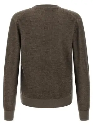 Brioni Vanisé Weave Cashmere And Wool Sweater - Brown