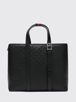 Gucci Gg Tote Handbag In Leather - Black