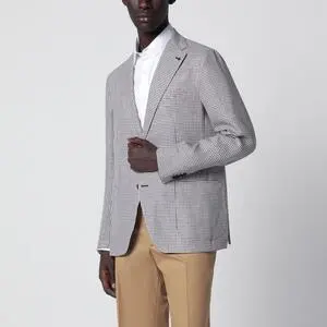 Tagliatore Single-breasted Jacket With Pattern - Brown